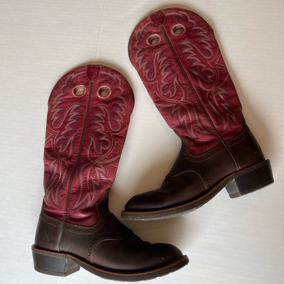 Ariat | Shoes | Ariat Womens Heritage Buckaroo Leather Pink Western ...